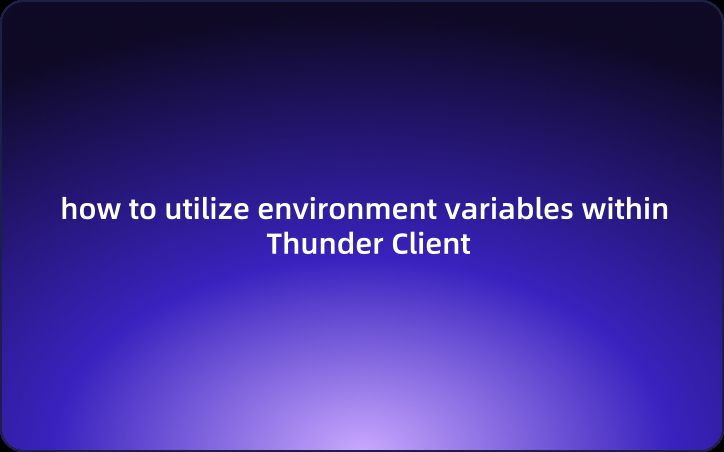 Beginner's Guide:how to utilize environment variables within Thunder Client